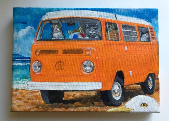 JAKE, LEO AND MAVIS HIT THE BEACH - Vern Scharf Paintings from Santa ...